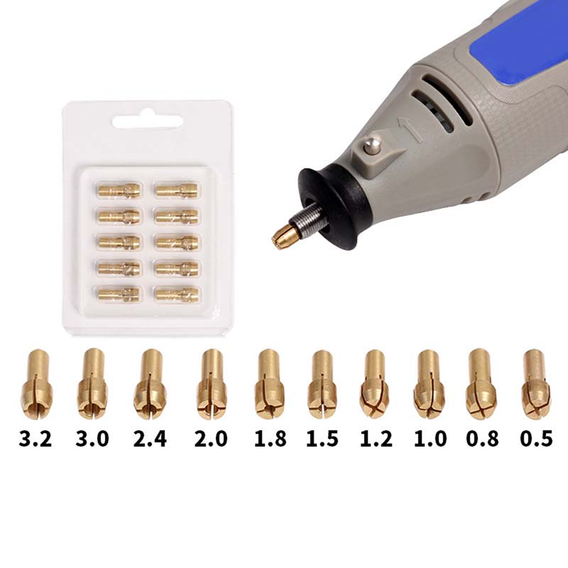 10 Pieces Brass Dremel Collet Mini Drill Chucks in Sri Lanka – TechShop.LK