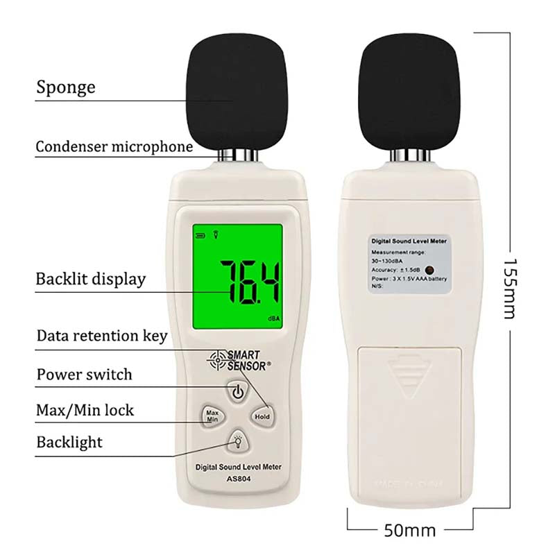 Smart Sensor AS804 Sound Level Meter in Sri Lanka – TechShop.LK